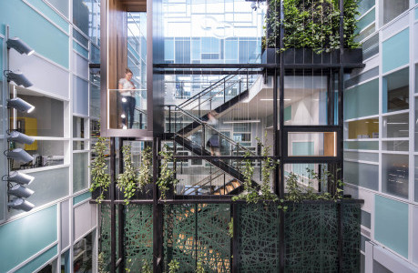 Bleak 1980s building transformed into bright, green office space