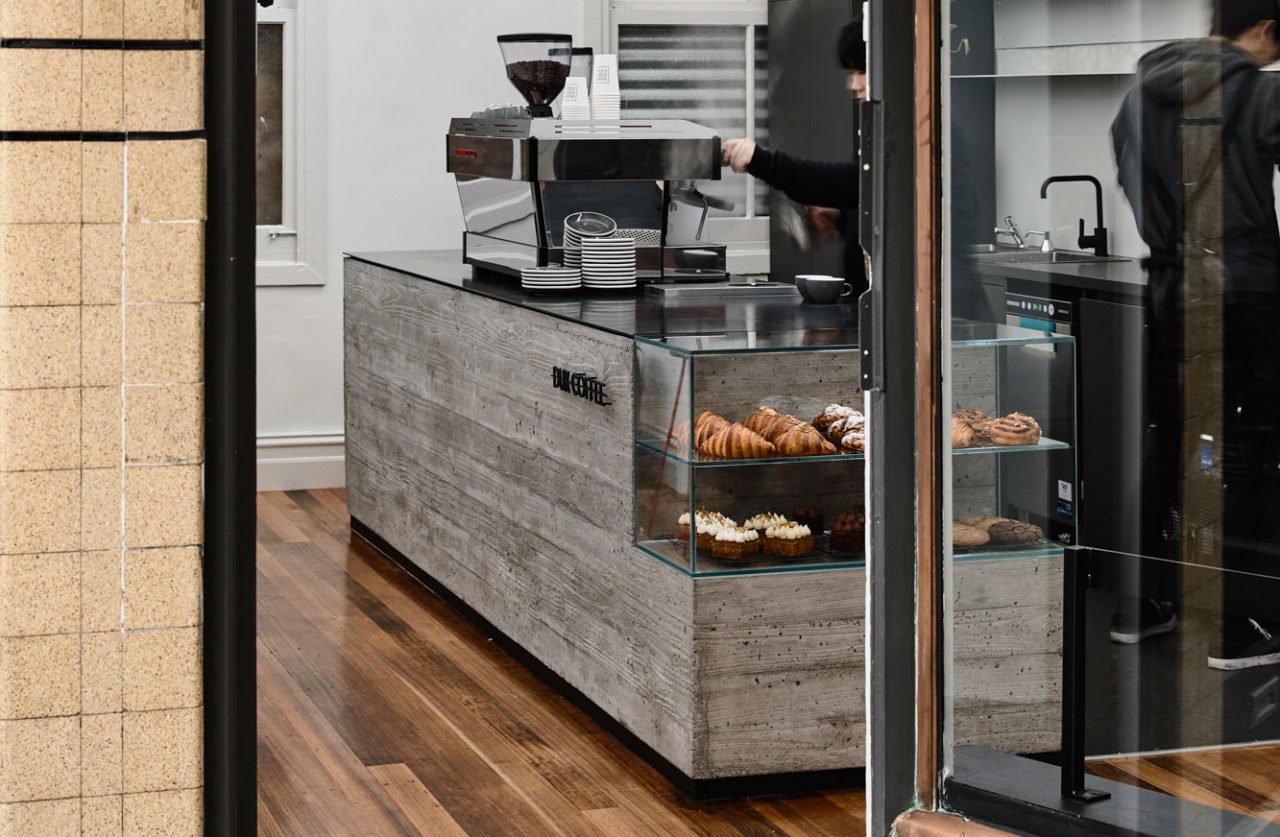 "Monolithic" concrete bar features in tiny coffee shop from Pierce ...